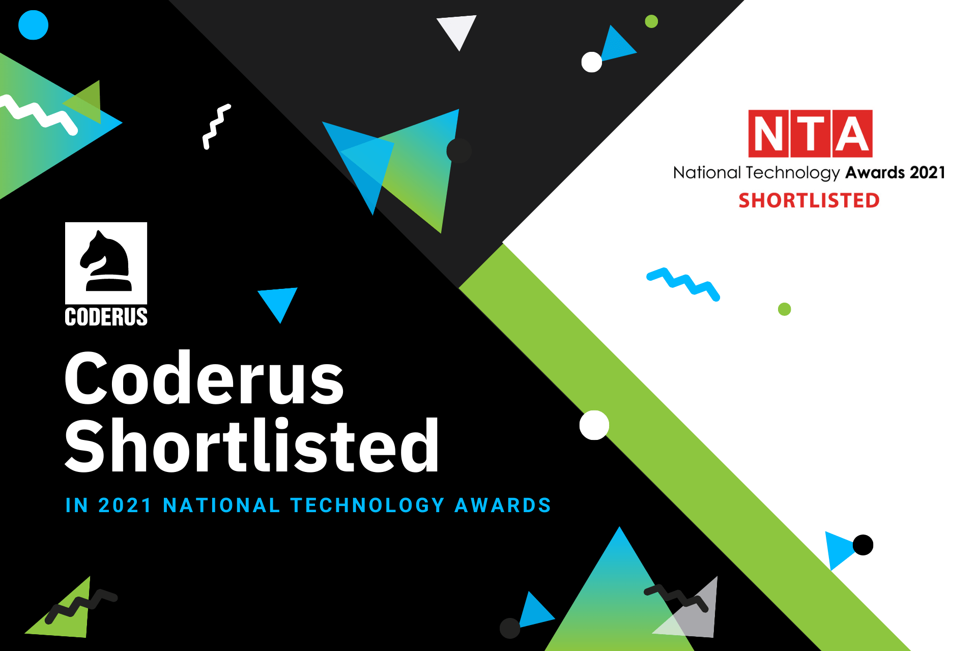 Coderus Shortlisted in 2021 National Technology Awards | Coderus Awards