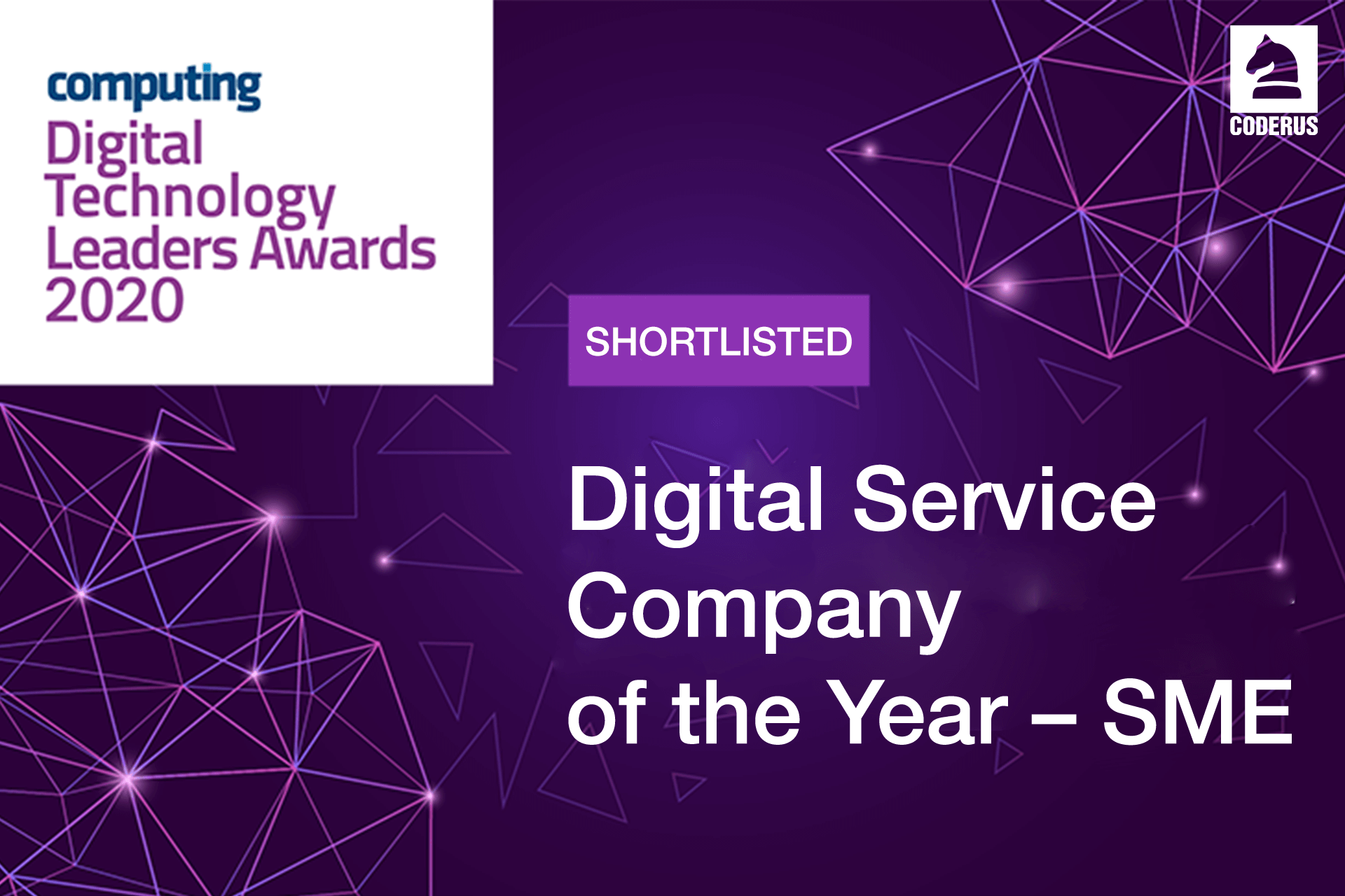 Digital Technology Leaders Awards | Coderus Shortlisted